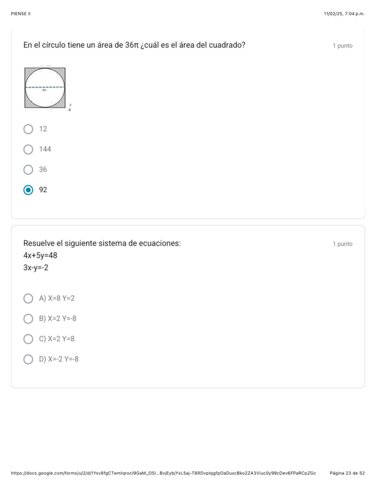 PIENSE II - Eclases | PDF | Formas geométricas | Matemáticas