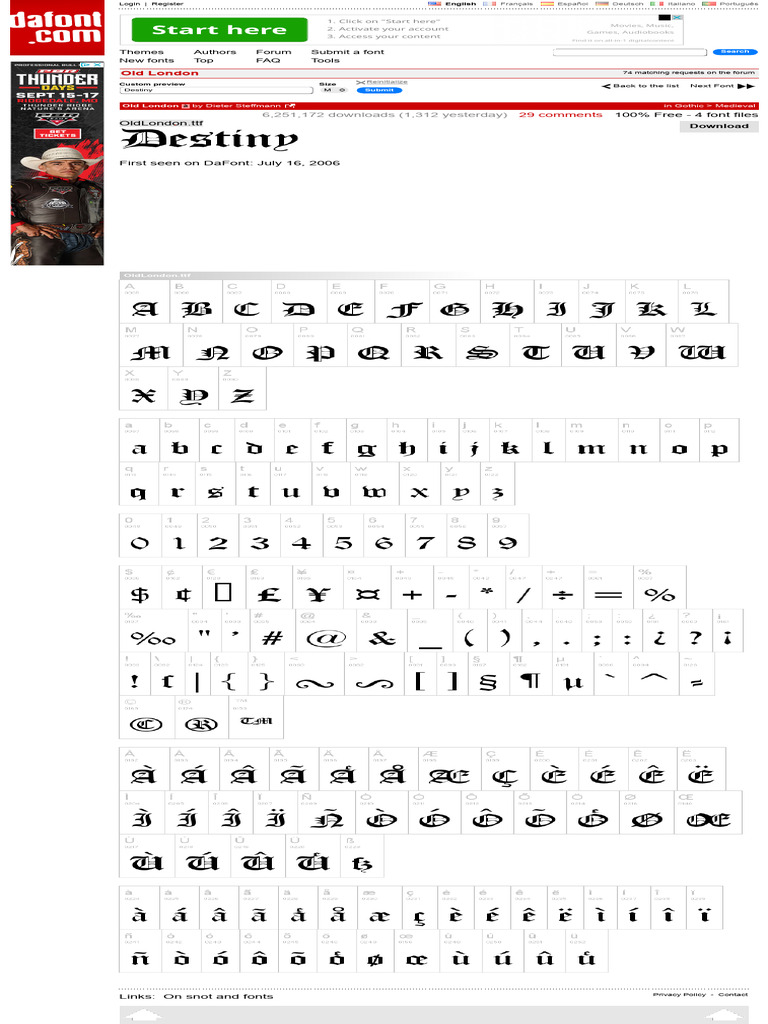 Old London Font Dafont.com | PDF