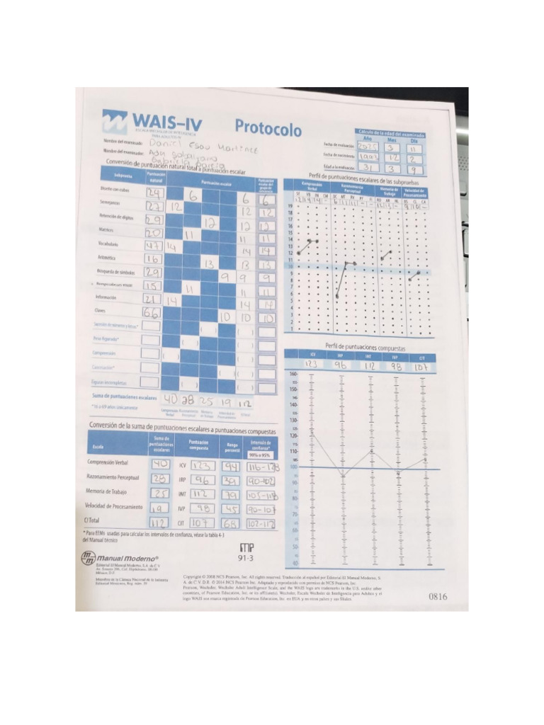 Protocolo Wais IV | PDF