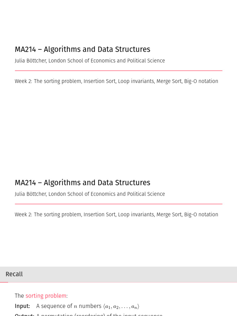 MA214 Lecture Slides 2 | PDF | Theoretical Computer Science | Algorithms And Data Structures