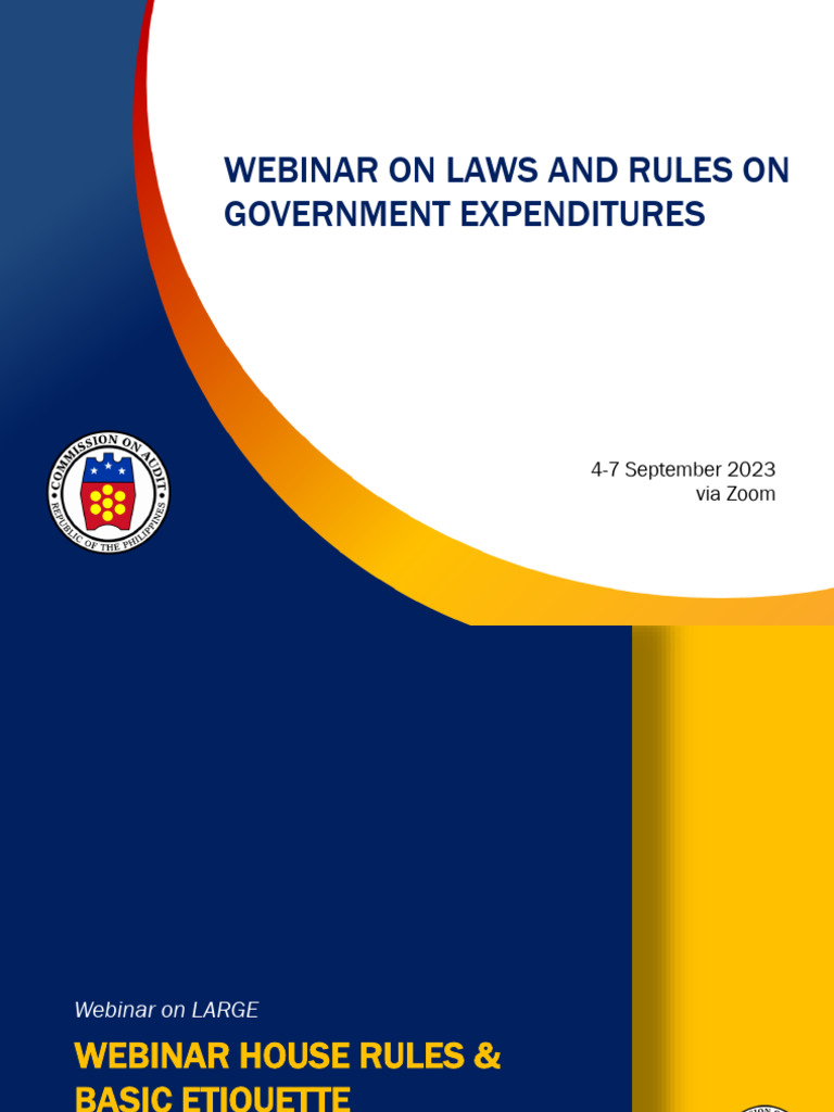 Webinar House Rules and Etiquette | PDF