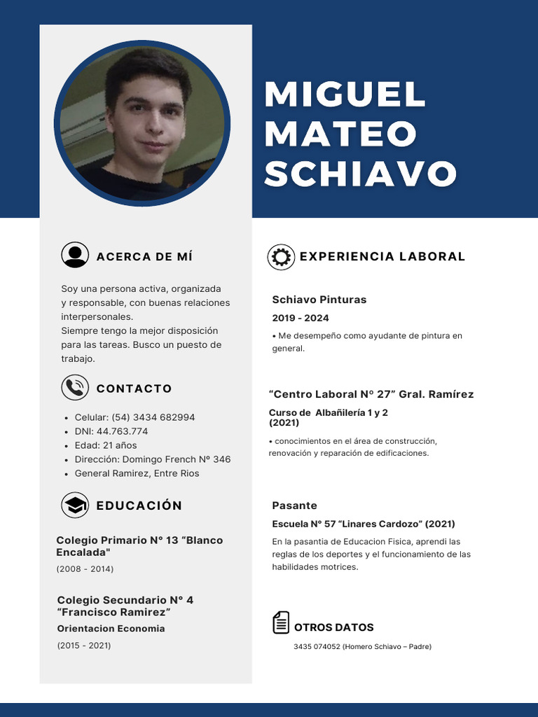 Curriculum Vitae MATEO SCHIAVO | PDF