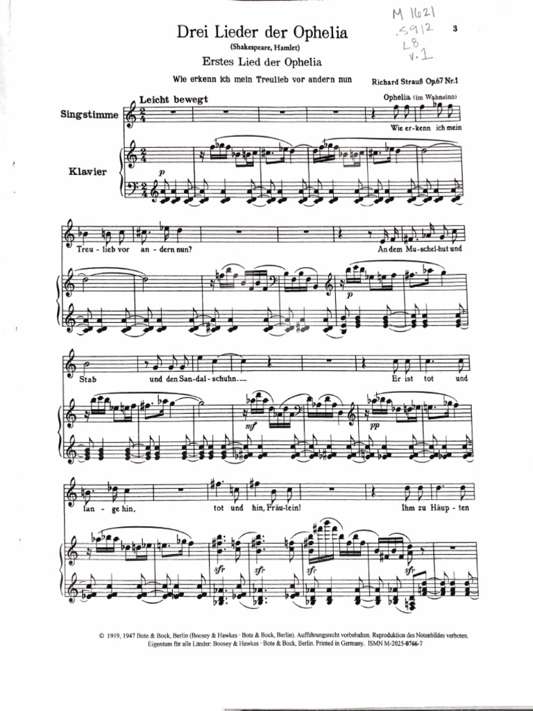 Strauß Ophelia Lieder | PDF
