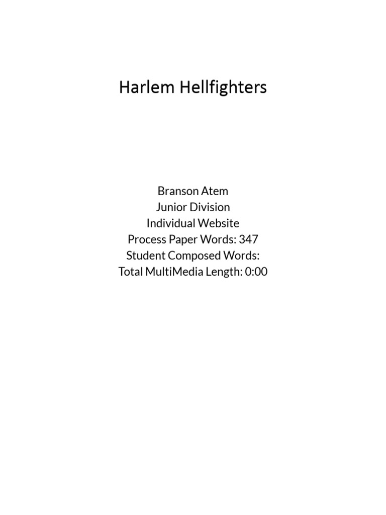 Branson Atem - NHD Process Paper | PDF