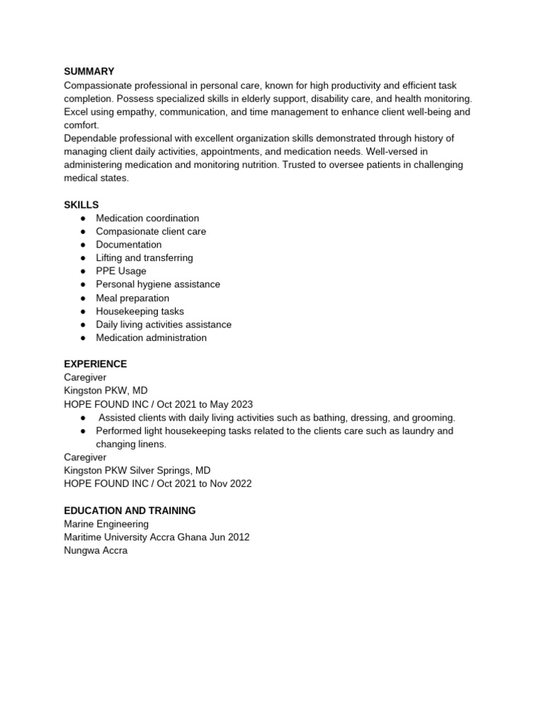 Uncle Resume | PDF