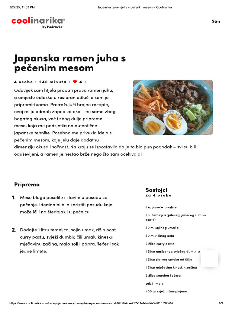 01_Japanska rumen supa sa pecenim mesom | PDF