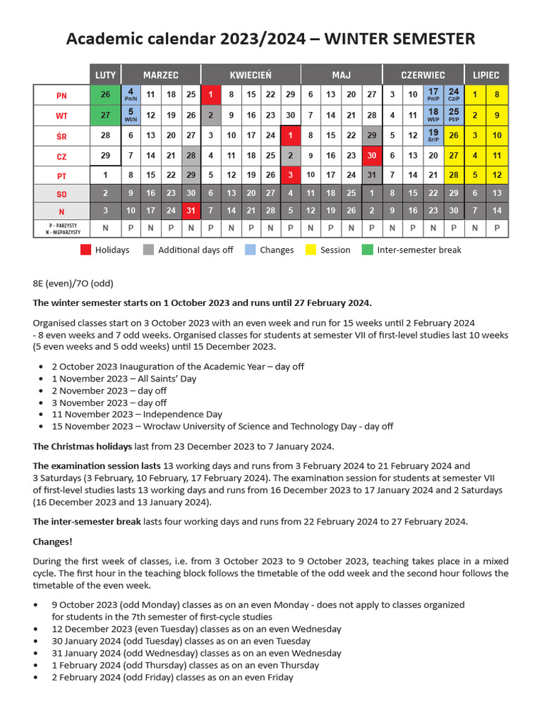 2023/2024 Academic Calendar Overview | PDF | Academic Term ...