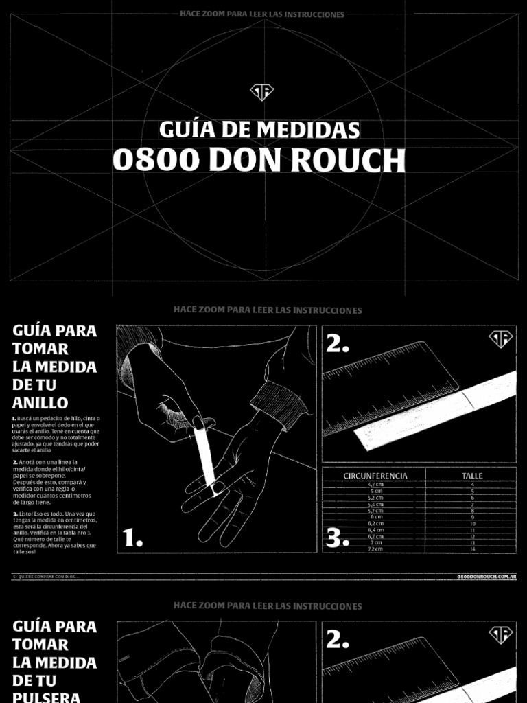 0800 Don Rouch Guia de Medidas Instructivo | PDF