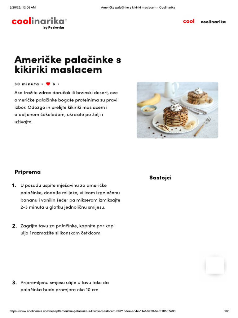 01 - Americke Palacinke Sa Kikiriki Maslacem | PDF