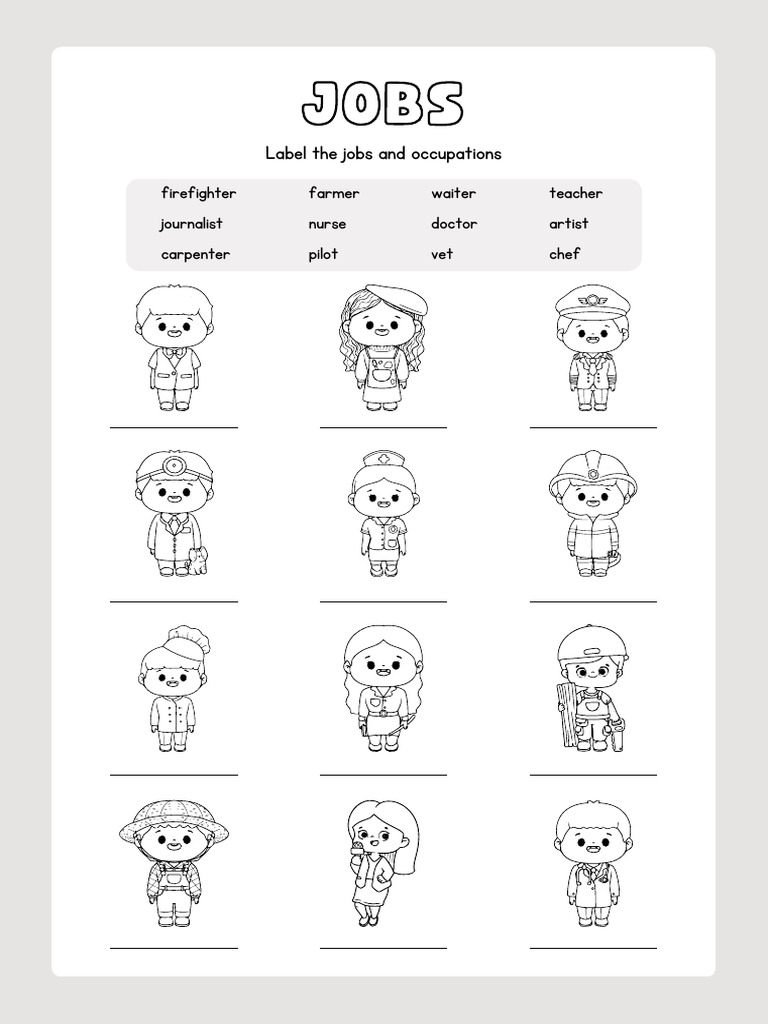 Jobs and Occupations Worksheet | PDF