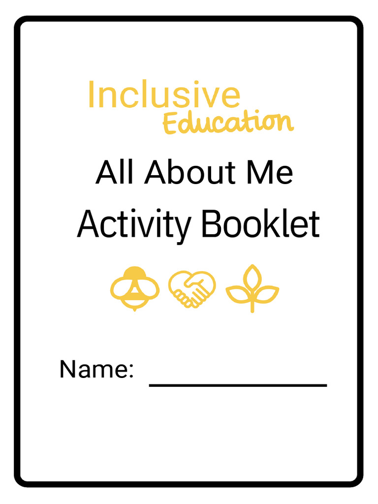 Inclusive Education All About Me Activity Booklet | PDF