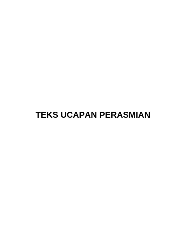 Ucapan Perasmian | PDF