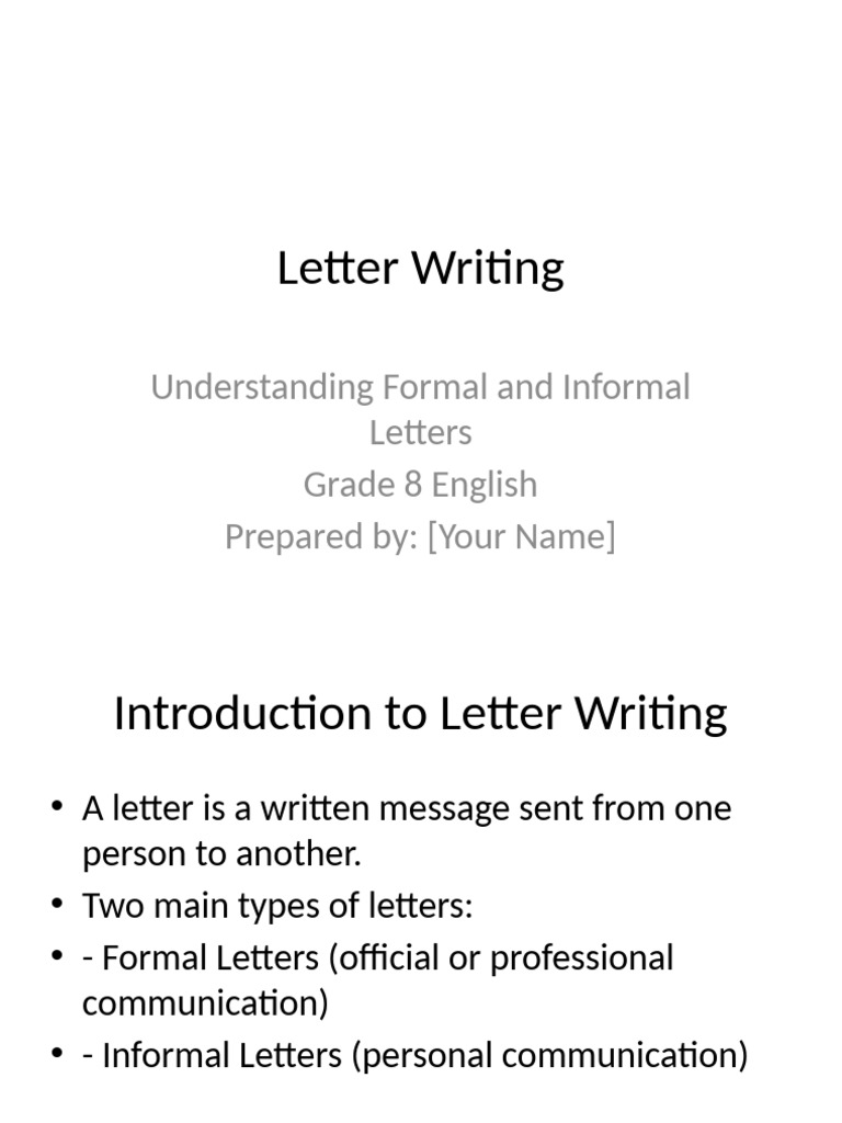 Letter Writing Presentation | PDF