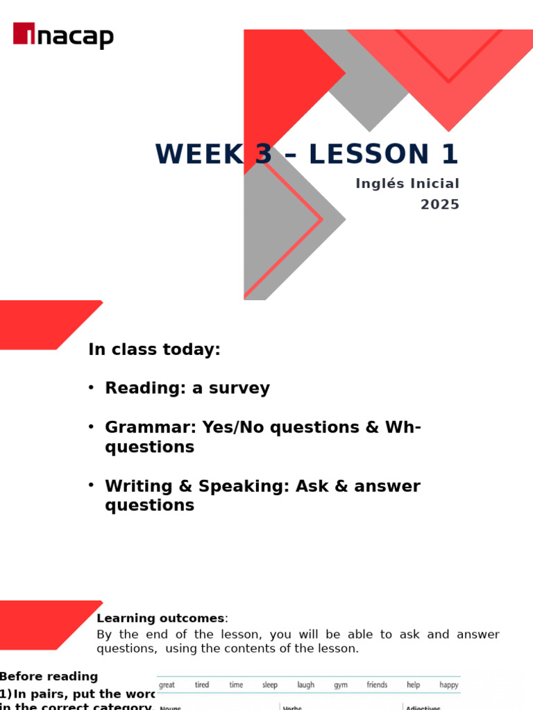 Week 3 - Lesson 1 | PDF