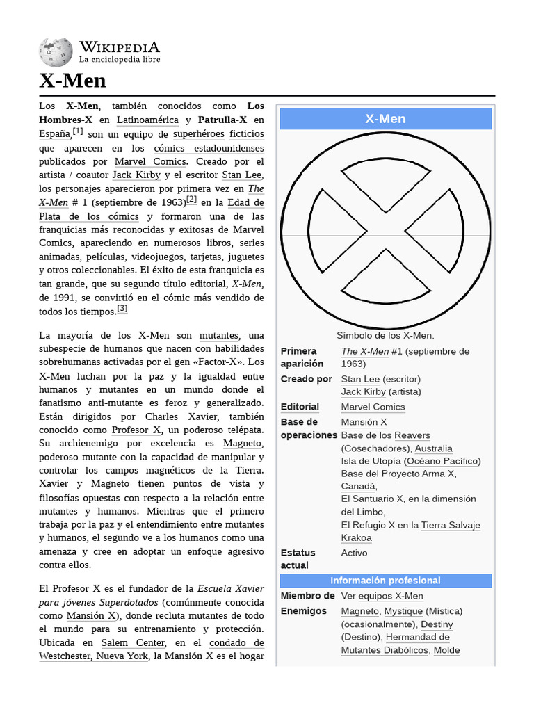 X-Men | PDF | Marvel Entertainment | Personajes creados