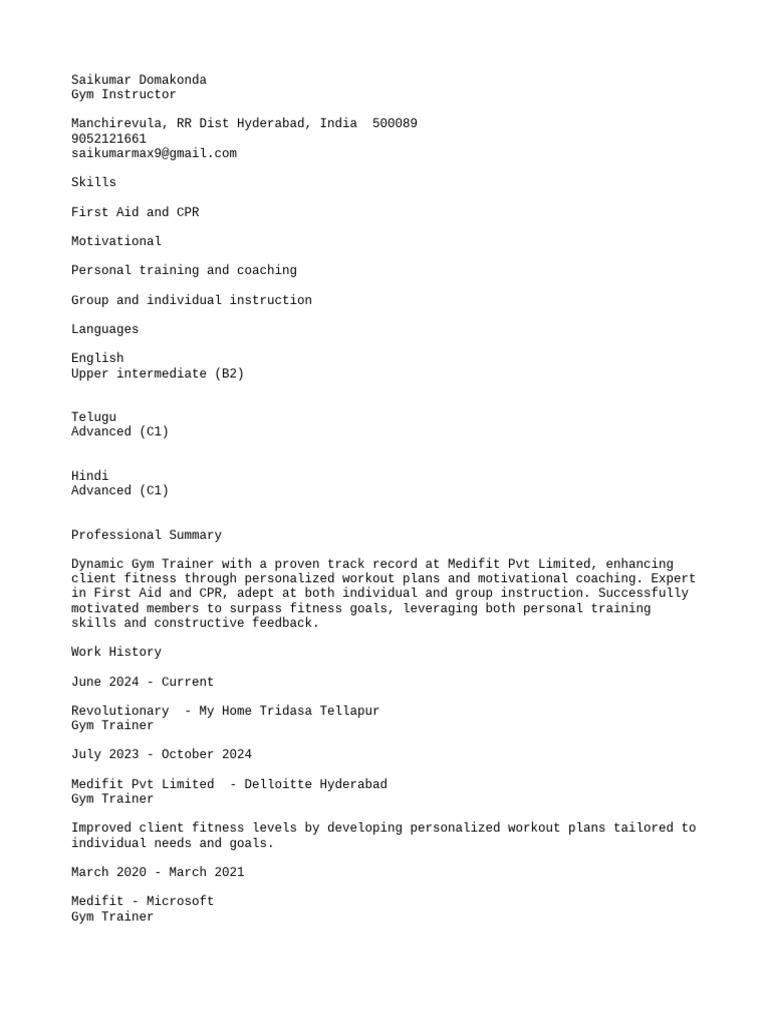Saikumar Domakonda Resume | PDF