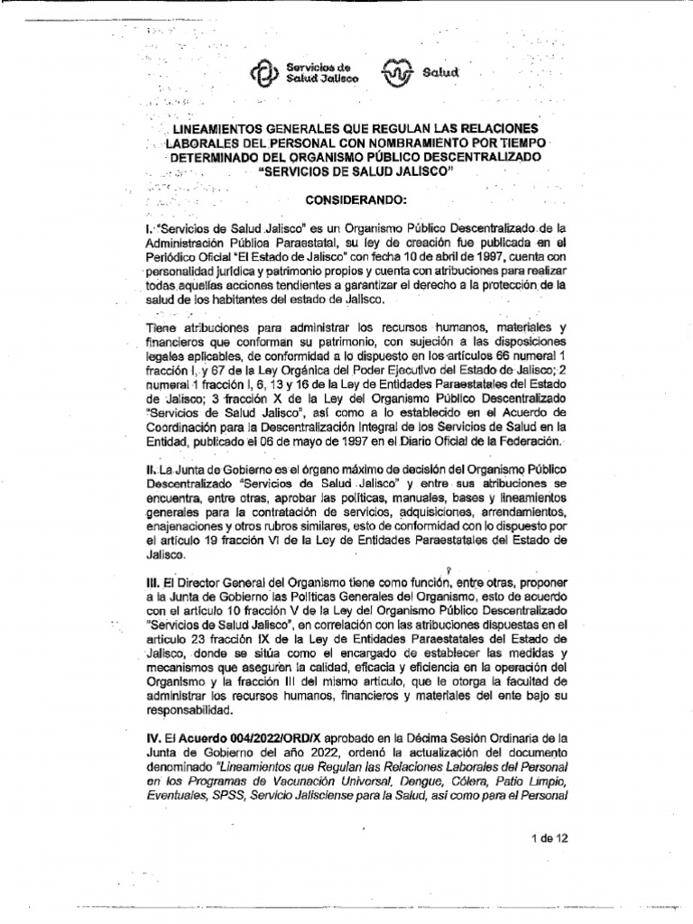 Nuevos Lienamientos para Personal Supernumerario | PDF