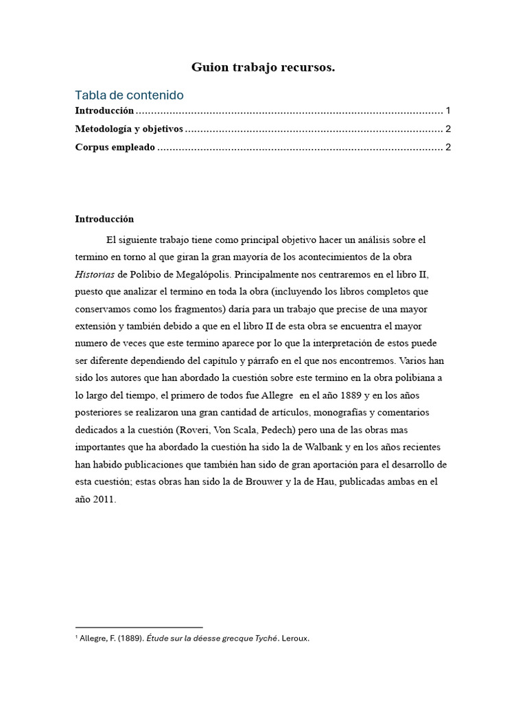 Análisis del término Τύχη en Polibio | PDF