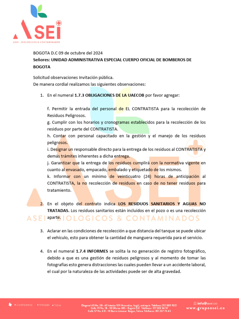 Aclaraciones Al Pliego | PDF