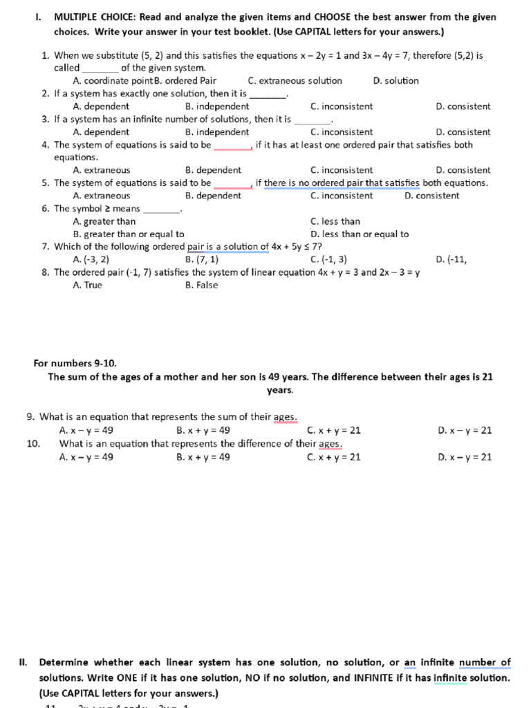 Math 8 - Quiz 1 | PDF