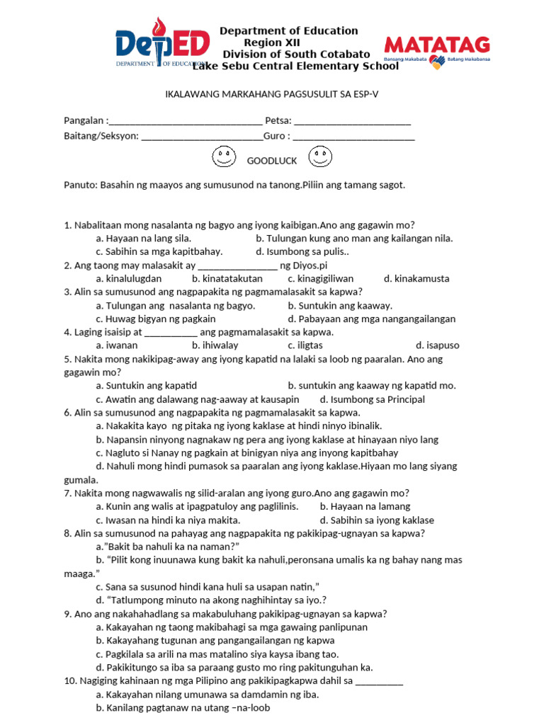 PT - Esp 5 - Q2 | PDF
