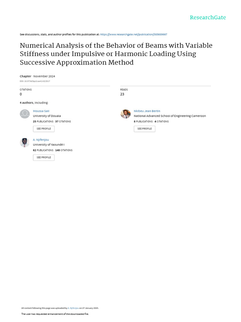 Num Analysis Behavior Beams Variable Stiffness | PDF | Beam (Structure) | Equations