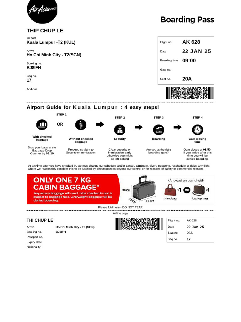 Air Asia Boarding Pass | PDF | Aviation | Airlines