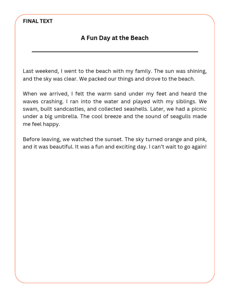 Recount Text - Go to the Beach | PDF