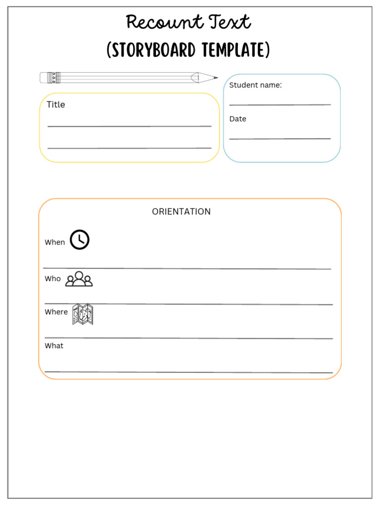 Storyboard Template (Recount Text) | PDF