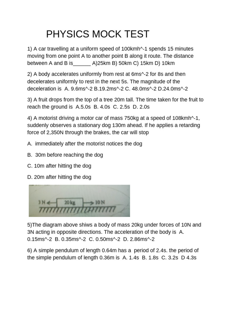 PHYSICS MOCK TEST | PDF | Waves | Radiation