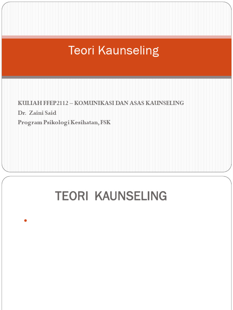 9.teori Kaunseling | PDF