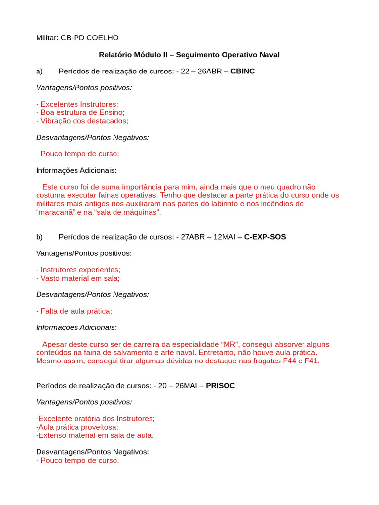 Relatório Módulo II | PDF | Navios