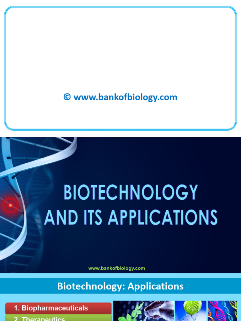 Biotechnology Applications in Agriculture | PDF | Biotechnology ...