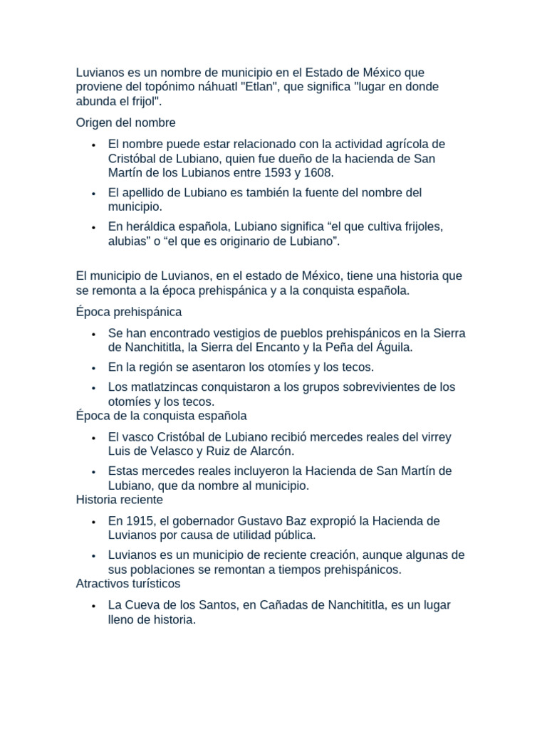 Historia y cultura de Luvianos, México | PDF