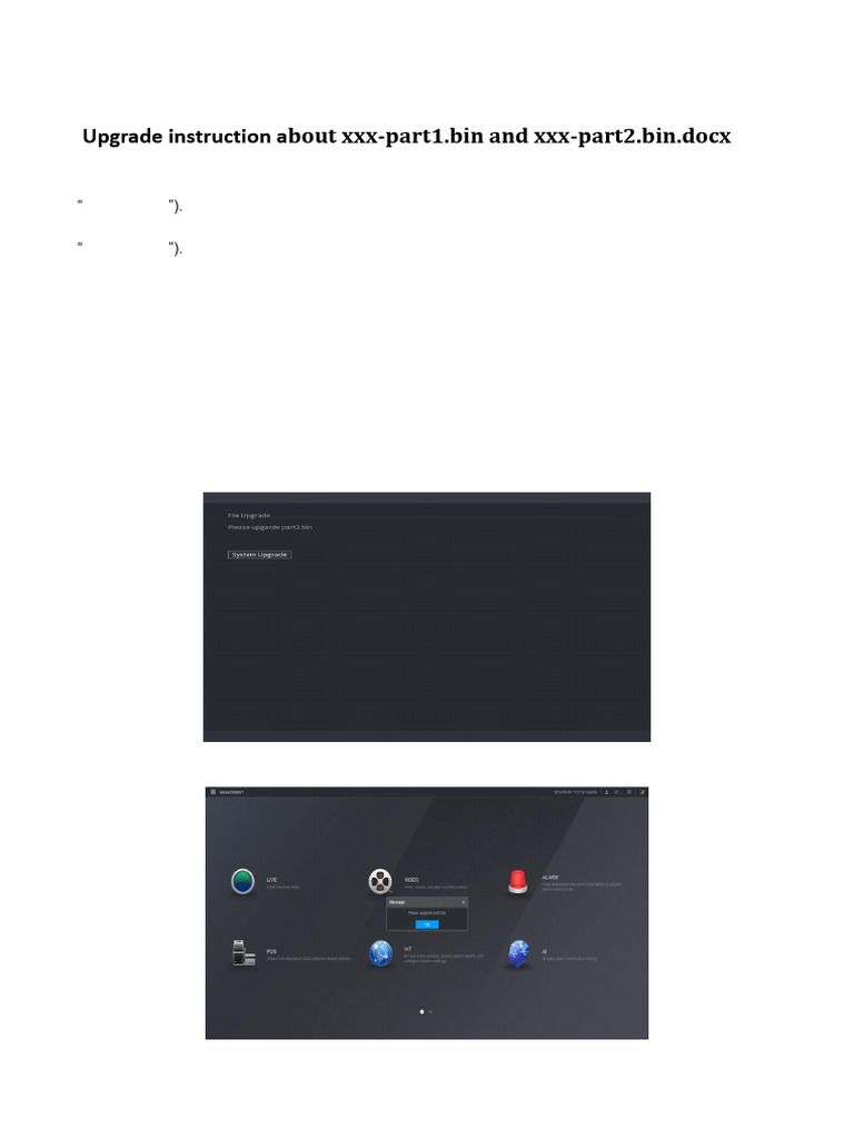 Upgrade Instruction About Xxx-Part1.bin and Xxx-Part2 | PDF