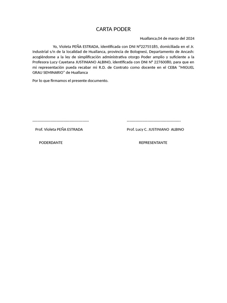 Carta Poder | PDF