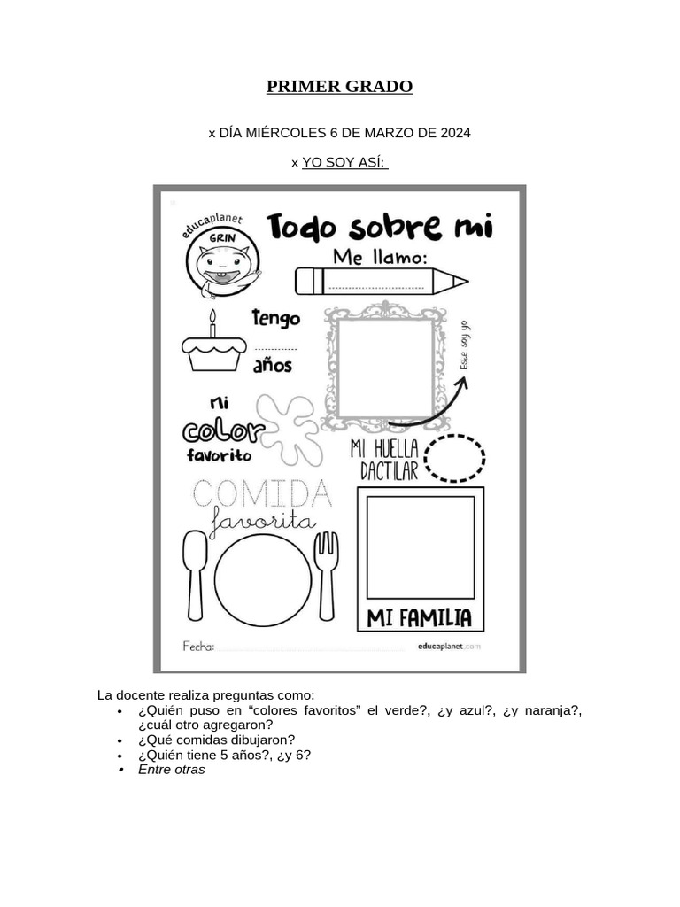 Actividades de Inicio en Primaria | PDF