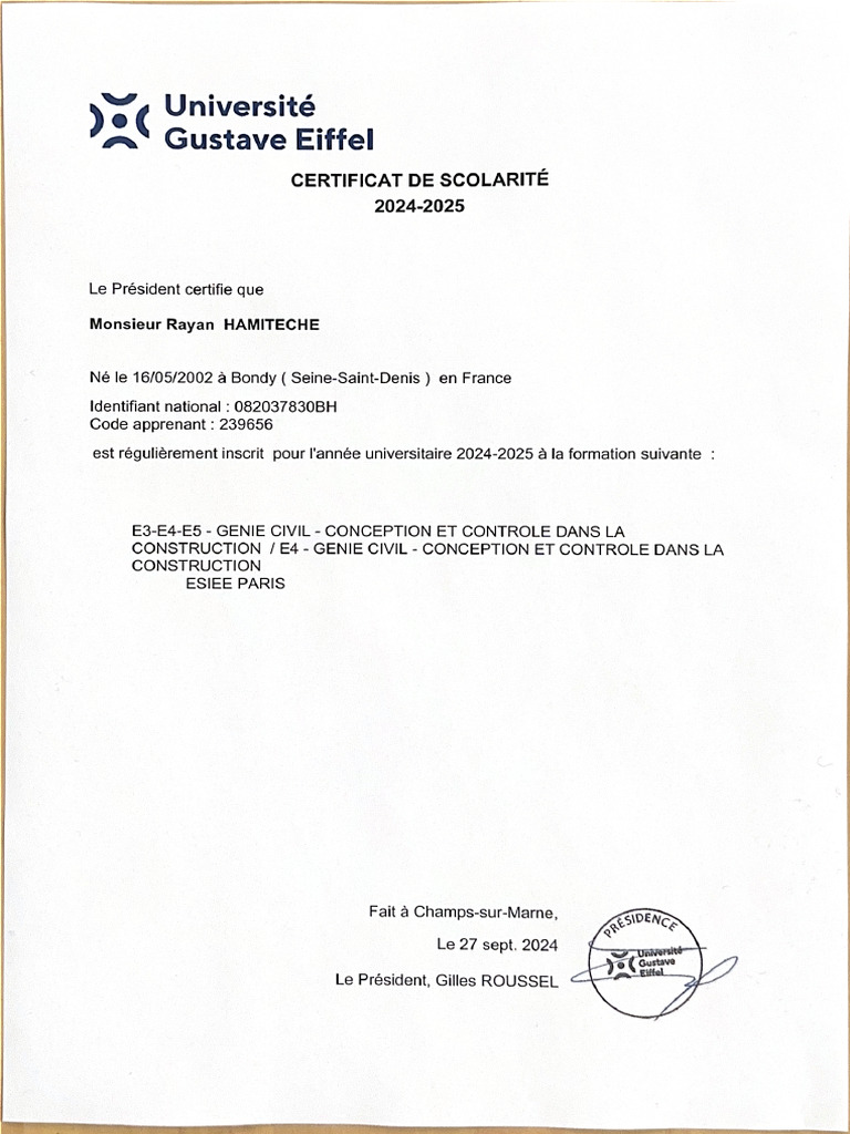 Certificat De Scolarité Strasbourg – GSET