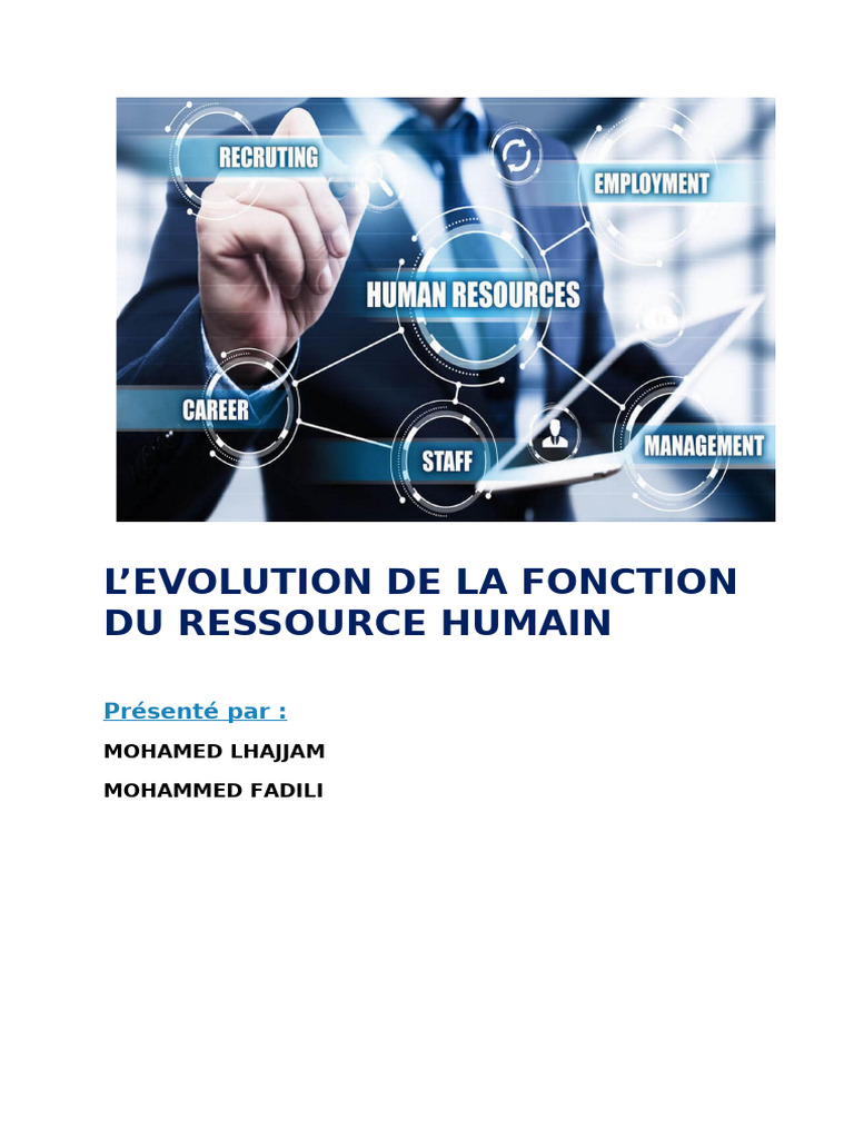 Évolution des Ressources Humaines | PDF | Recrutement | Gestion des ...