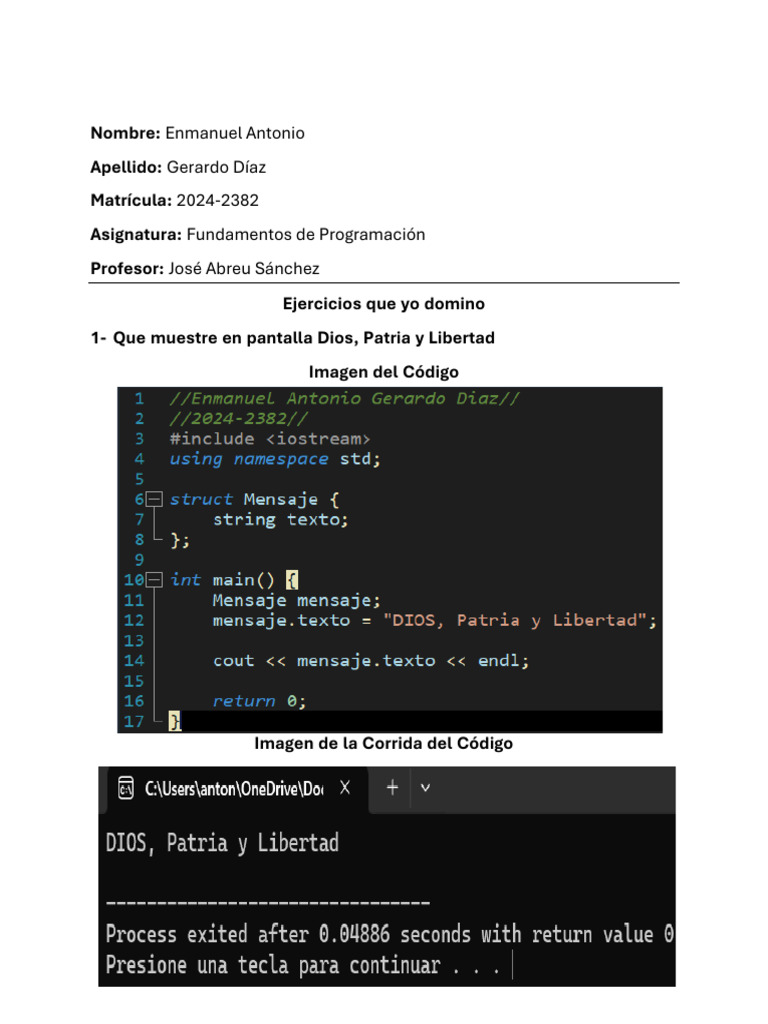 Enmanuel Practicas de Programación Con Struct - 1 | PDF