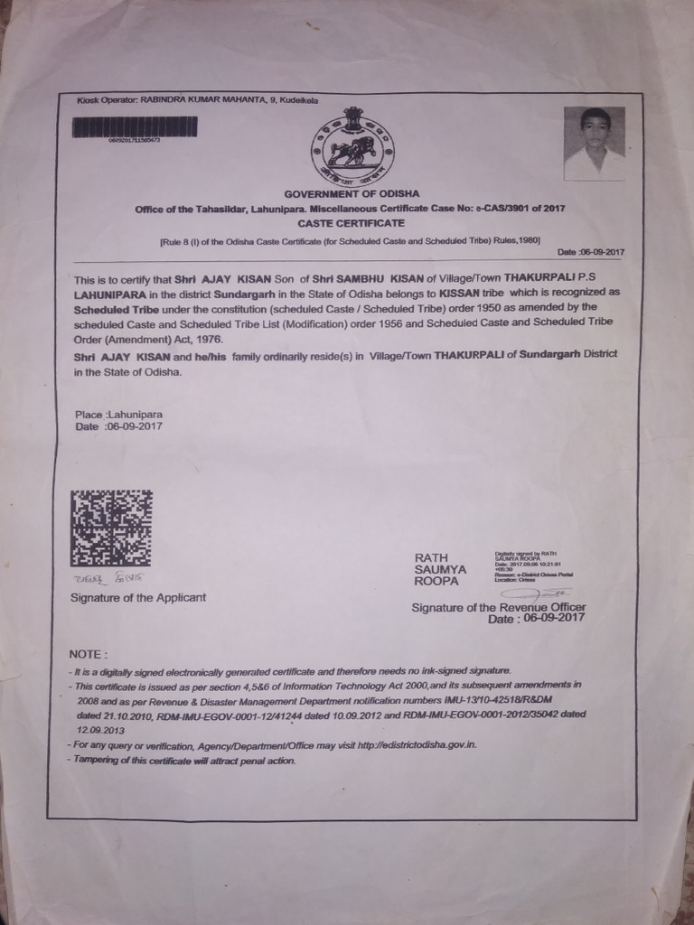 Caste Certificate Sample | PDF | Dalit | Caste