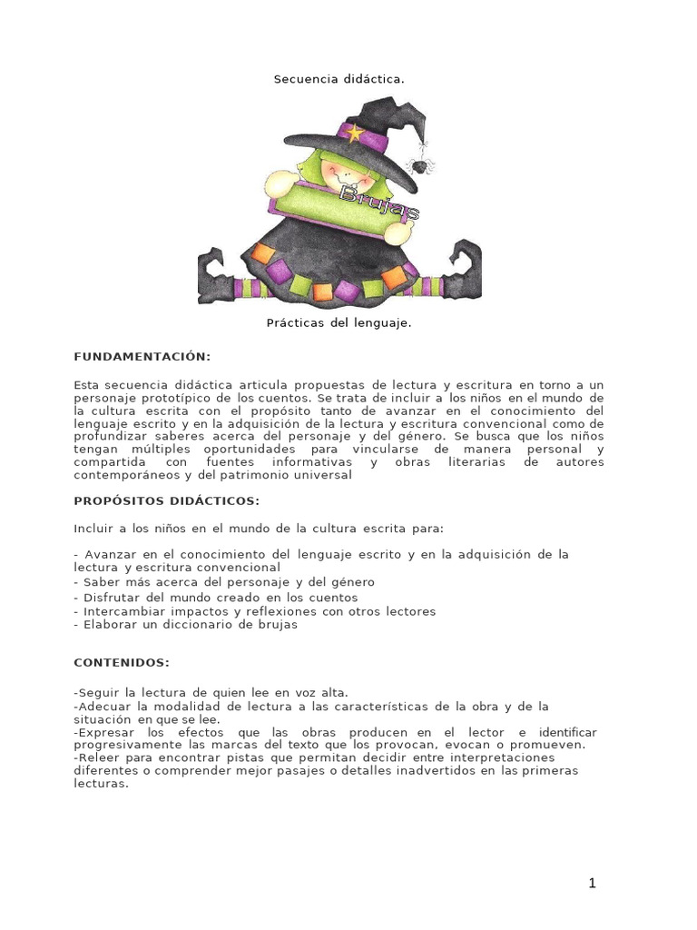 Secuencia Brujas | PDF | Escritura | Aprendizaje