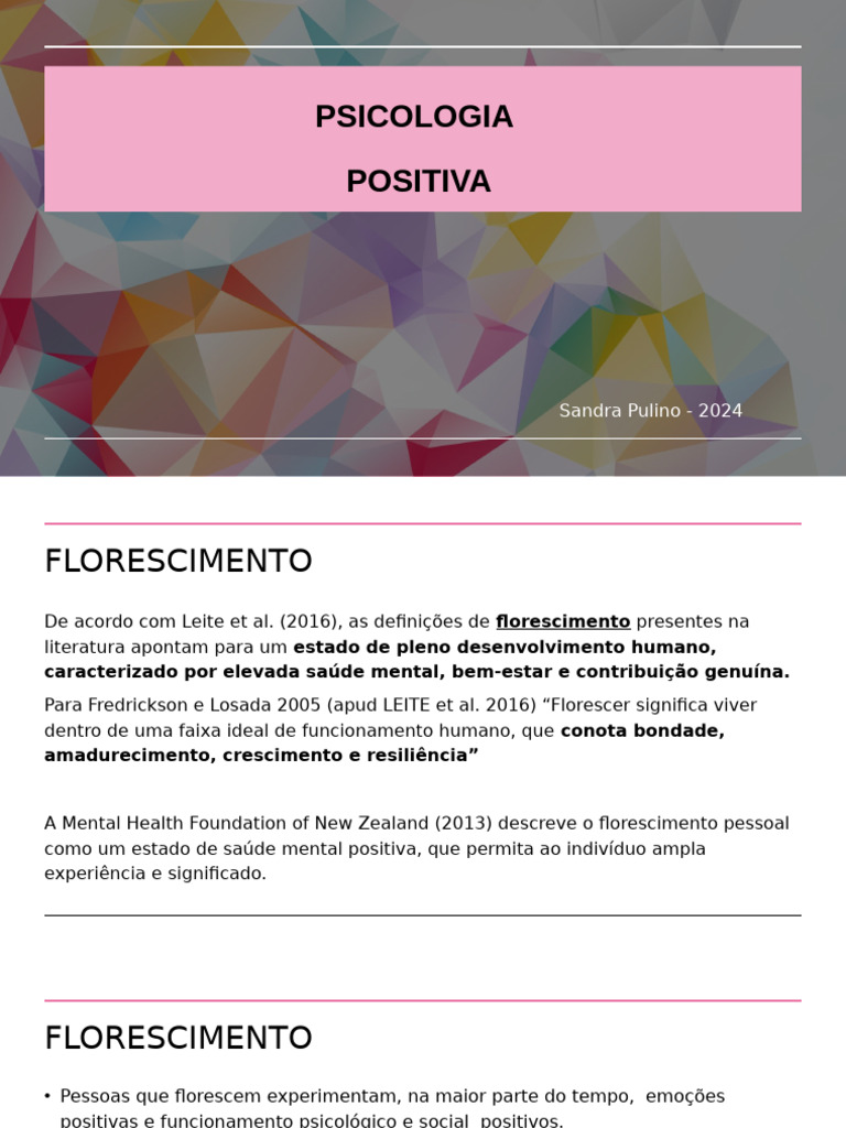 Florescimento e Teoria do Flow na Psicologia | PDF | Experiência | Tempo
