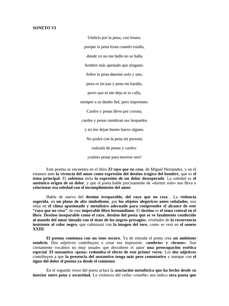 SONETO VI | PDF