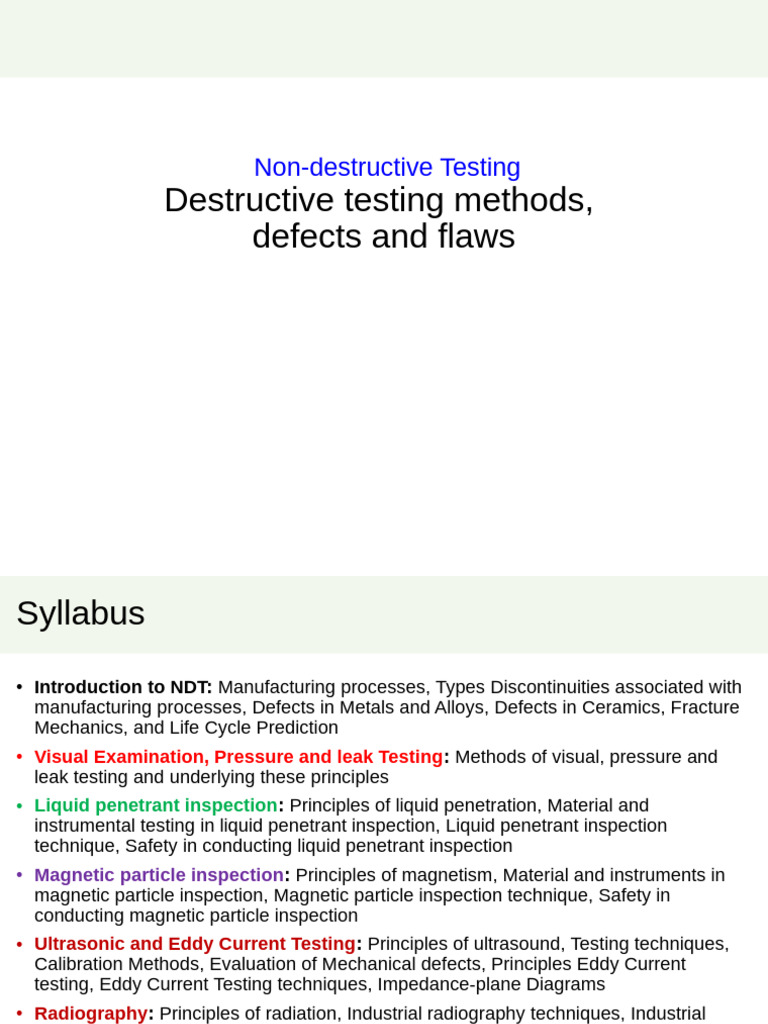 3 NDT Defects | PDF | Nondestructive Testing | Composite Material