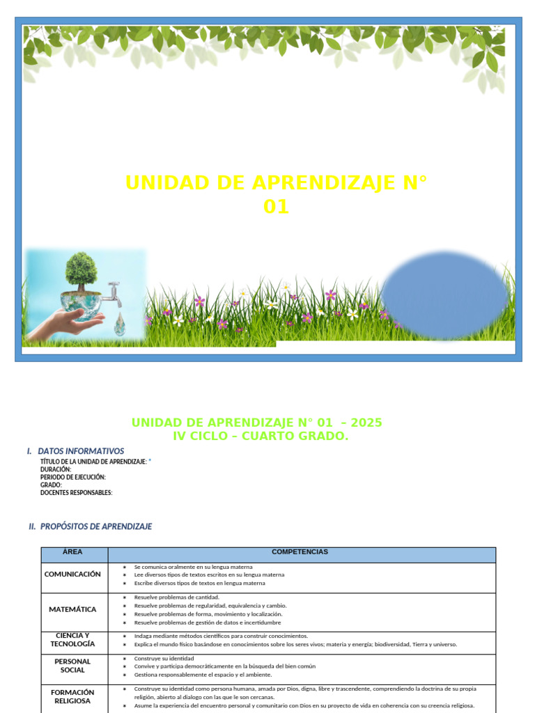 Esquema Sugerido de La Unidad de Aprendizaje | PDF | Evaluación ...