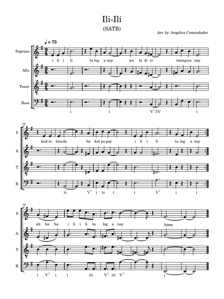 Ili-Ili SATB-Score - and - Parts | PDF