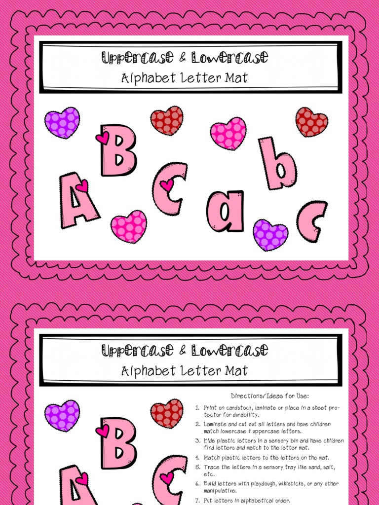 Uppercase & Lowercase Letter Mat Guide | PDF