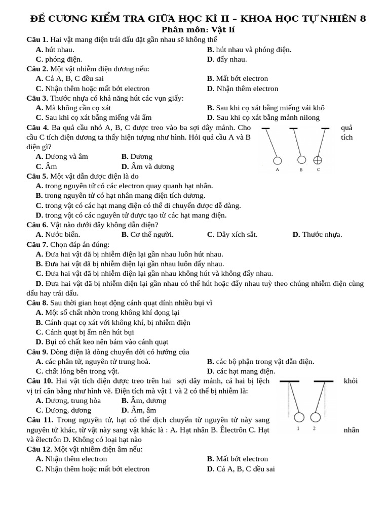 Đề Cương GHKII - 2024-2025 | PDF