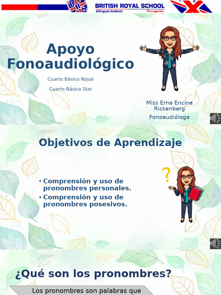 Pronombres Personales y Posesivos en Clase | PDF | Pronombre | Sintaxis